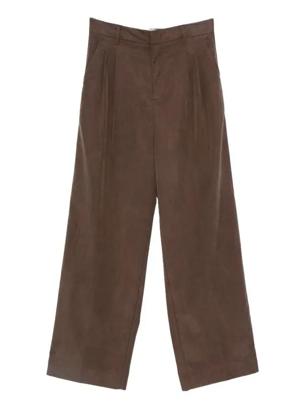 WHITE SAND Wide Leg Trousers - Brown