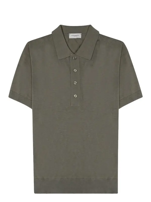 PAOLO PECORA MILANO Polo In Seta Misto Cotone - Grey