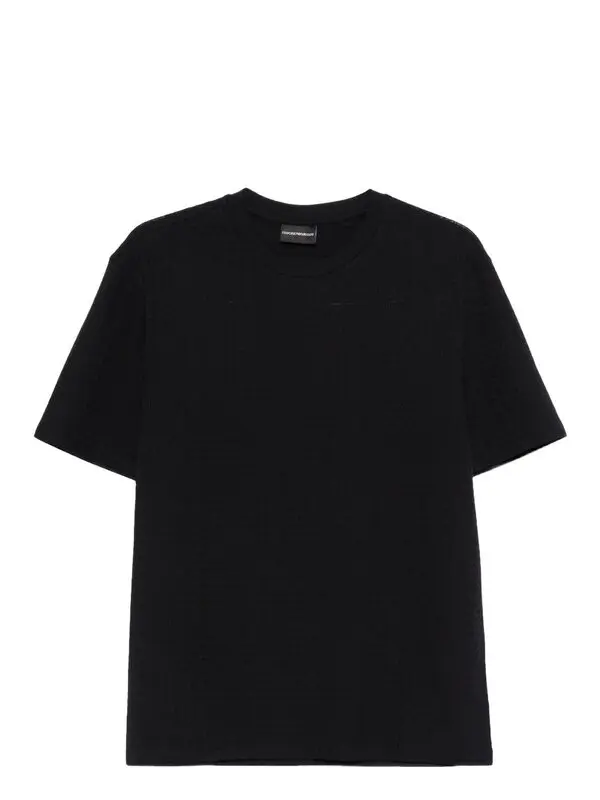 Emporio Armani Logo Cotton T Shirt - Navy