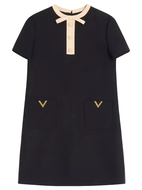 Valentino Garavani Wool And Silk Mini Dress - Black