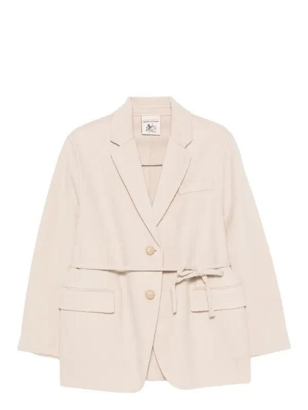 SEMICOUTURE Corine Wool Single Breasted Jacket - Beige