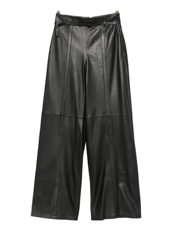 Emporio Armani Leather Trousers - Black
