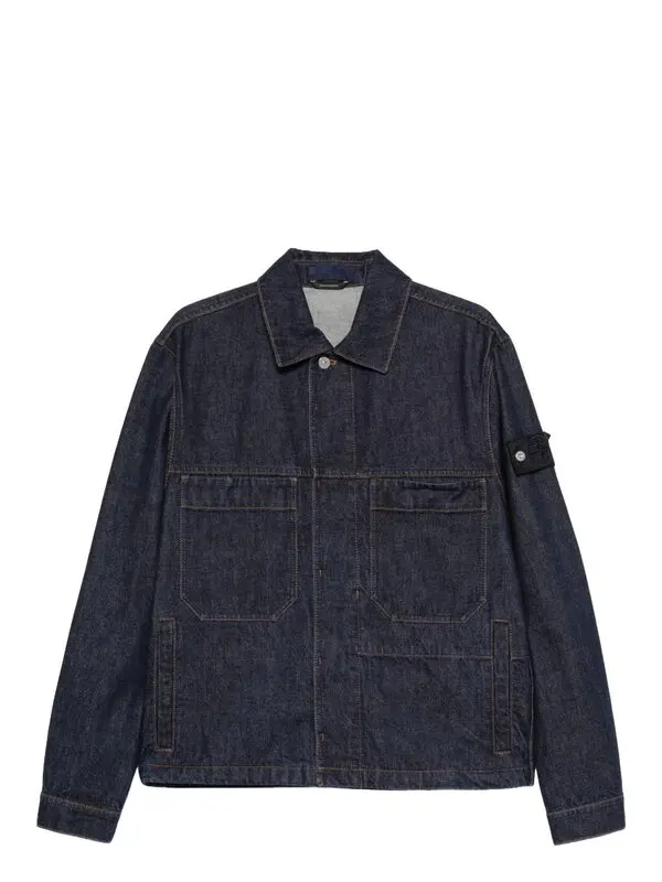 Stone Island Denim Cotton Jacket - Navy