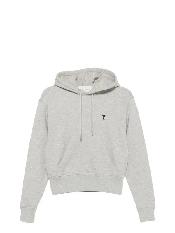 AMI Paris De Coeur Cotton Hoodie - Grey