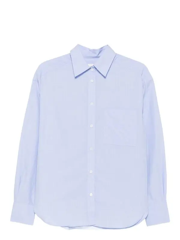 Closed Cotton Oversized Shirt - Navy