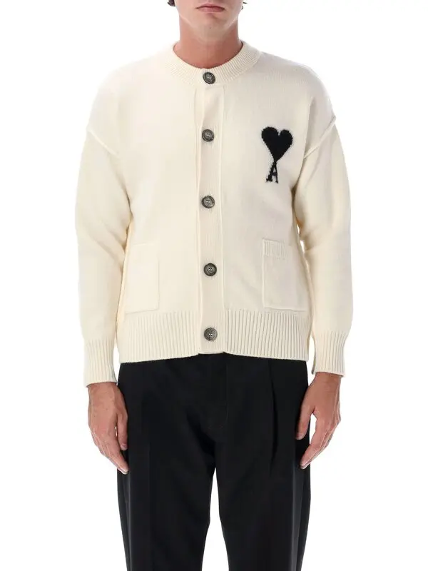 AMI Paris Sweaters - Ecru/noir