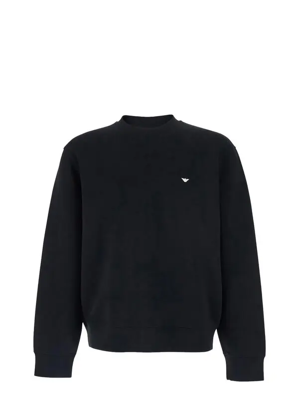 Emporio Armani Logo Cotton Sweatshirt - Black