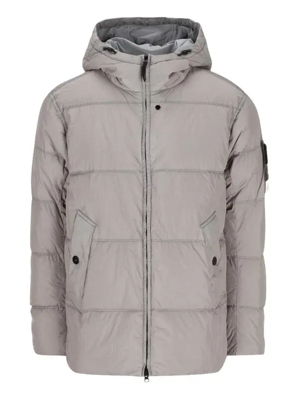 Stone Island Logo Nylon Blouson Jacket - Grey