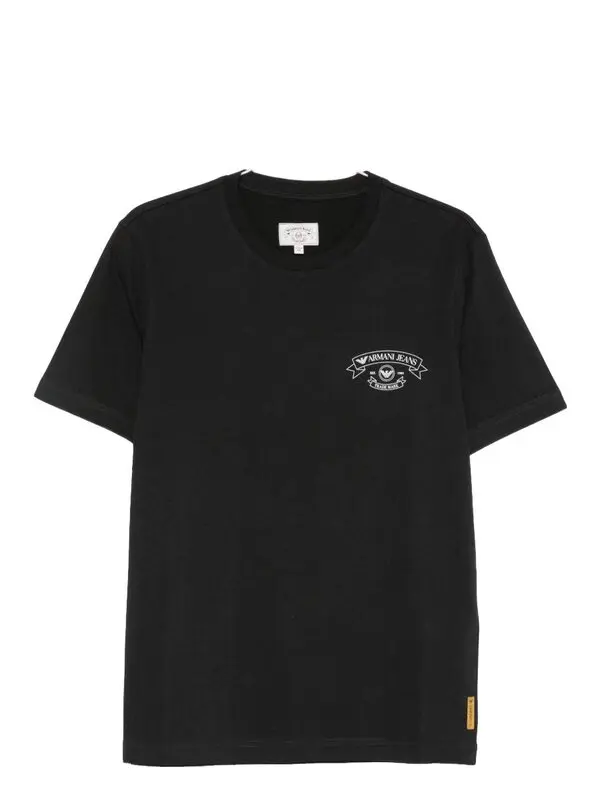 Emporio Armani Logo Cotton T Shirt - Black