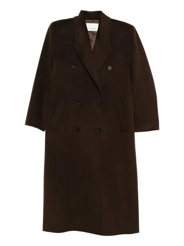 THE FRANKIE SHOP Gaia Wool Double Breasted Coat - Brown