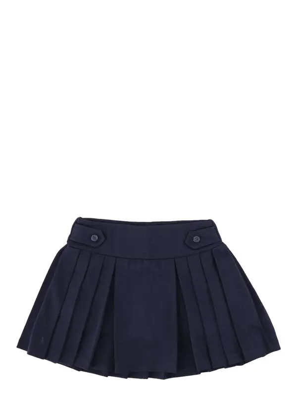 Polo Ralph Lauren Minigonna Plissettata In Jersey Con Culotte - Blue
