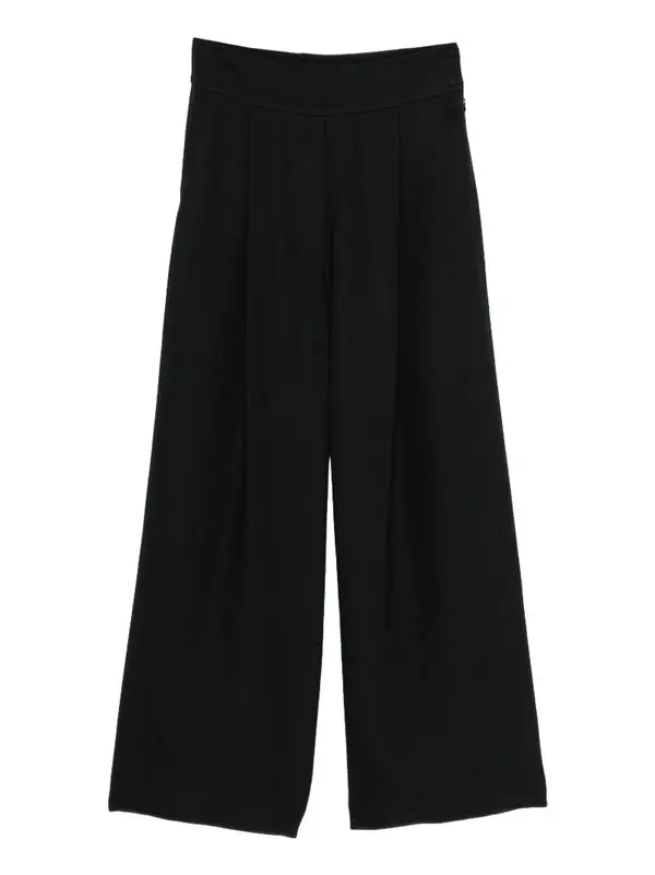 Emporio Armani Wool Blend Trousers - Black