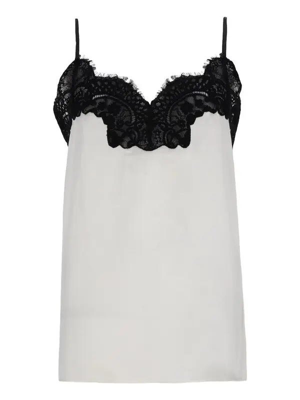 Co Top In Seta E Pizzo - Ivory
