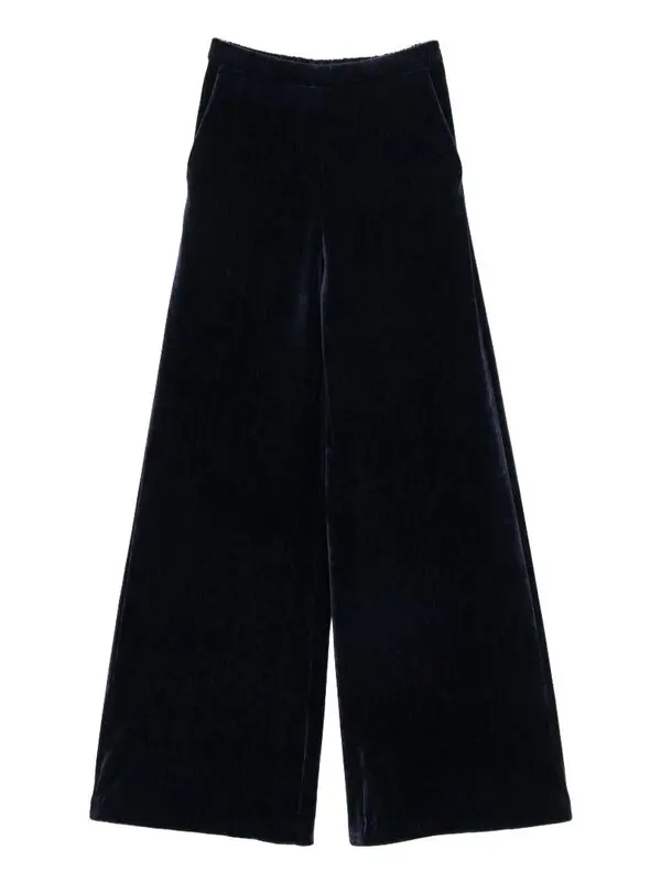 FORTE_FORTE Velvet High Waisted Trousers - Navy