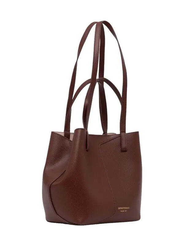 Emporio Armani Small Leather Tote Bag - Brown