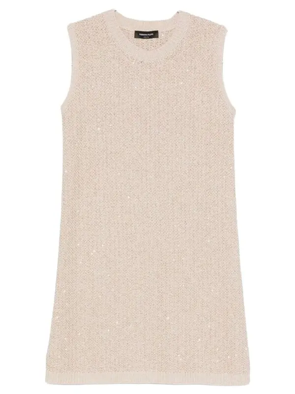 Fabiana Filippi Wool Blend Short Dress - Beige
