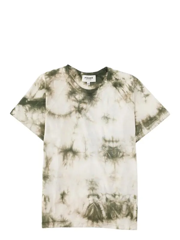 FINGER IN THE NOSE Nolan Safari Khaki Tie & Dye T Shirt - Brown