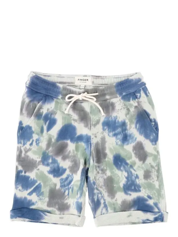 FINGER IN THE NOSE New Grounded True Tie & Dye Bermuda Shorts - Blue