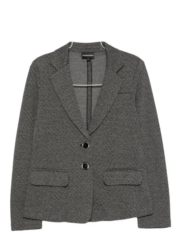 Emporio Armani Cotton Single Breasted Jacket - Black