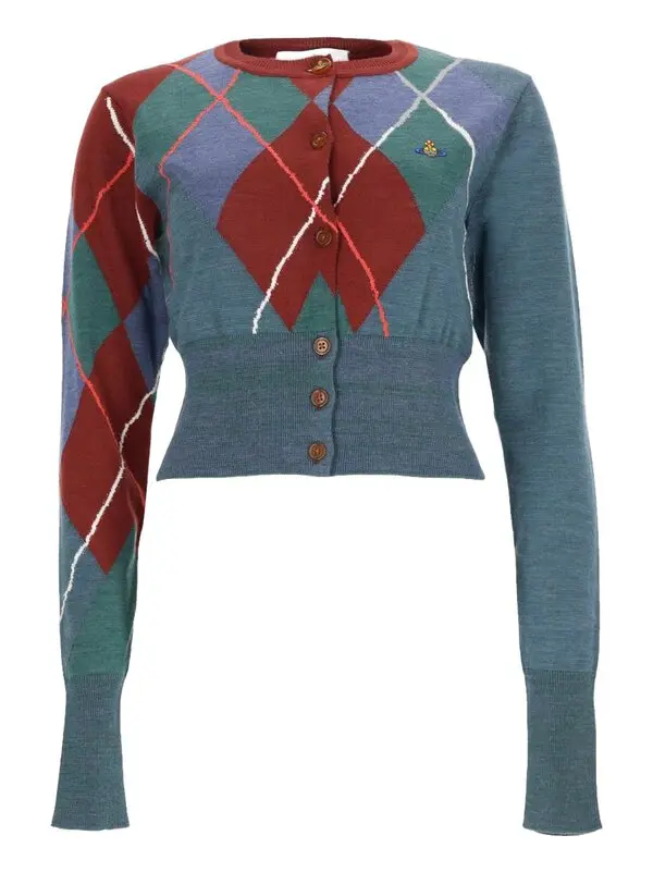 VIVIENNE WESTWOOD Cardigan 'argyle' Cropped - Multicolour