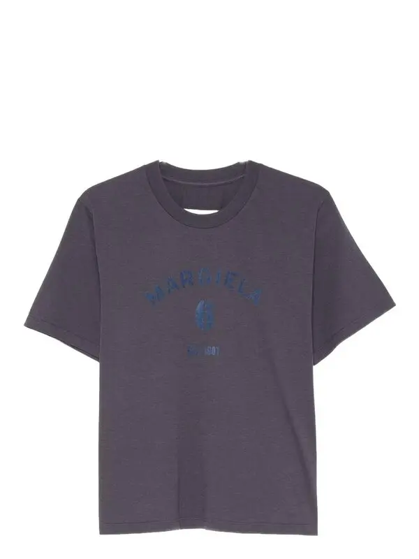 MAISON MARGIELA Logo Cotton T Shirt - Navy