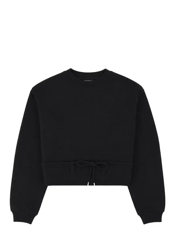 Dries Van Noten Felpa Cropped Con Coulisse - Black
