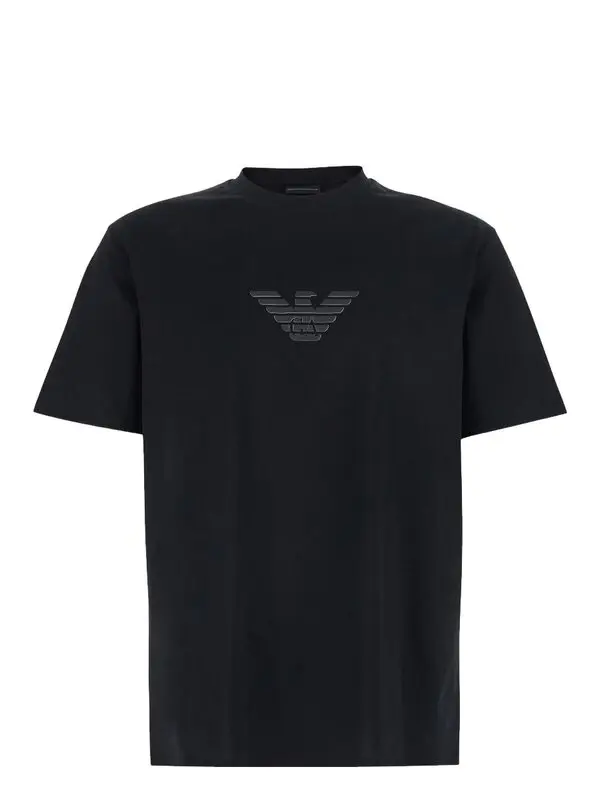 Emporio Armani Logo Cotton T Shirt - Black