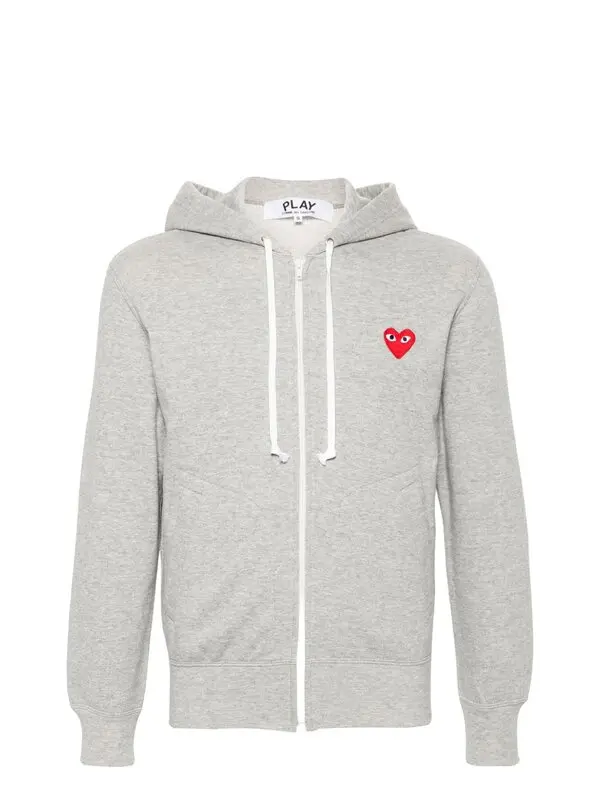 Comme Des Garçons Red Heart Cotton Hoodie - Grey