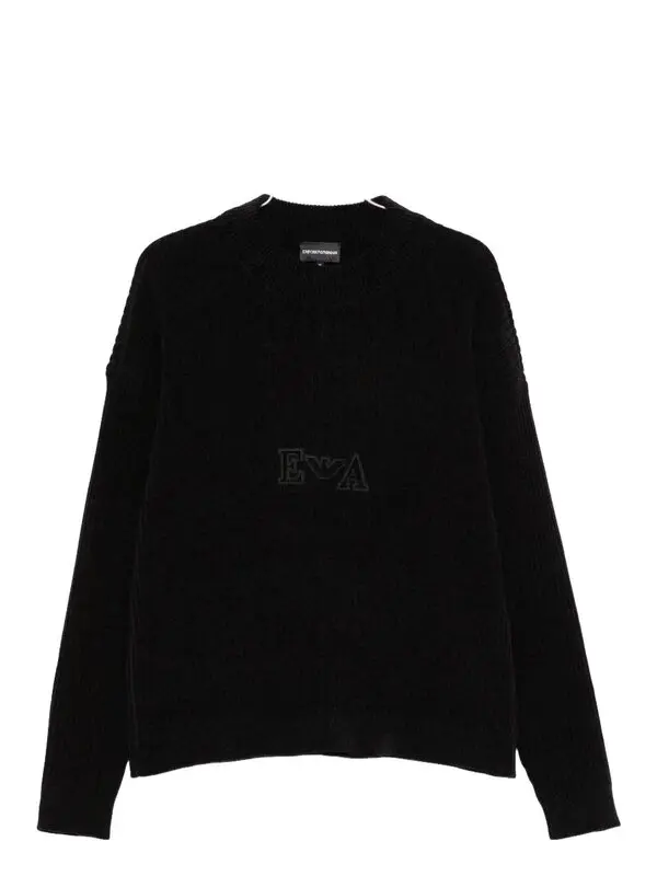 Emporio Armani Cotton Crewneck Sweater - Black