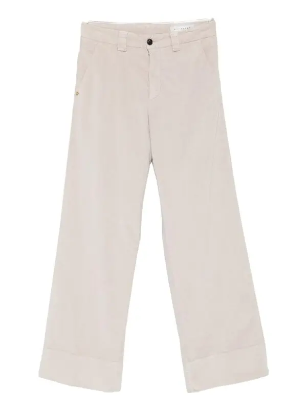 WHITE SAND Cotton Trousers - Ecru