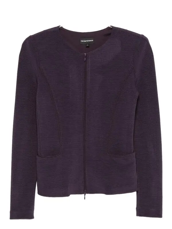 Emporio Armani Zipped Blazer Jacket - Violet