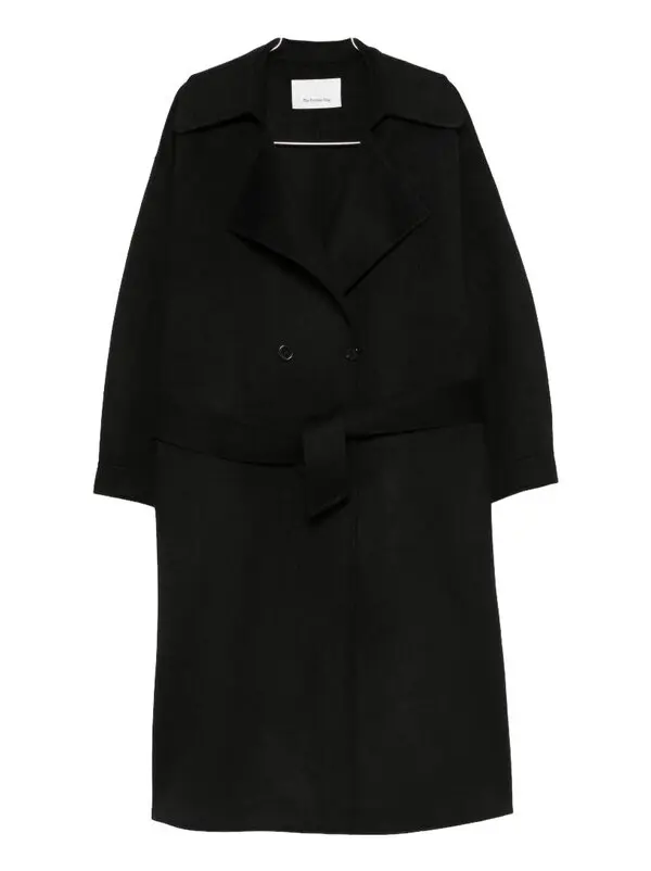 THE FRANKIE SHOP Issen Wool Blend Long Coat - Black