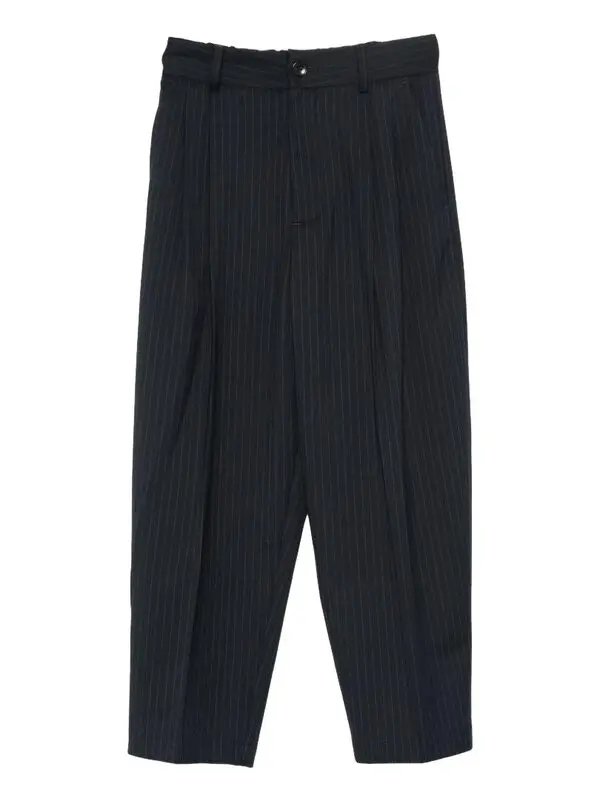 NICHOLSON & NICHOLSON Wool Blend Trousers - Navy