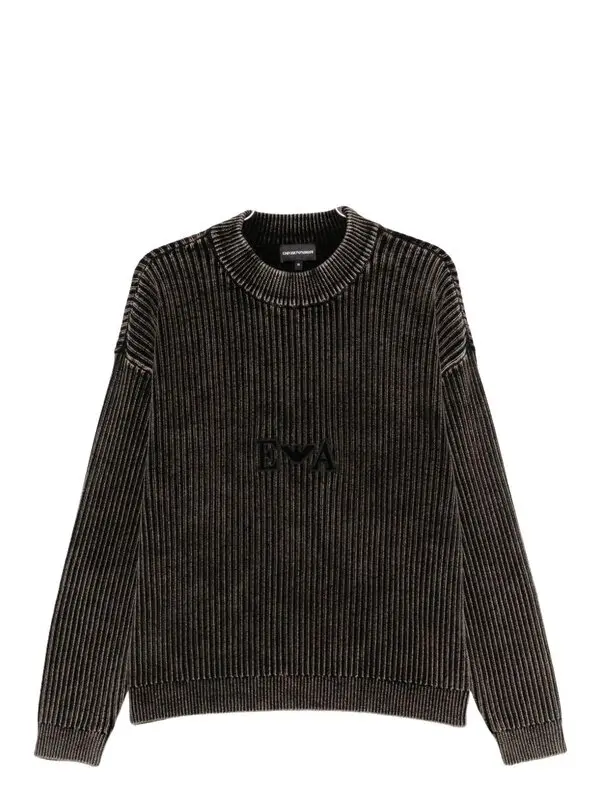 Emporio Armani Cotton Crewneck Sweater - Brown