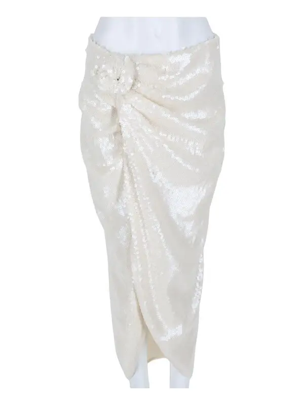 ROTATE BY BIRGER CHRISTENSEN Gonna Con Nodo E Paillettes - White