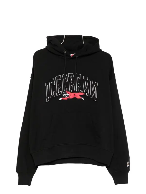 ICECREAM Logo Cotton Hoodie - Black