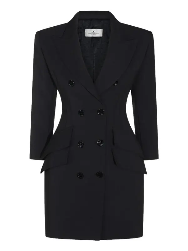 Elisabetta Franchi Blazer Shape Short Dress - Black