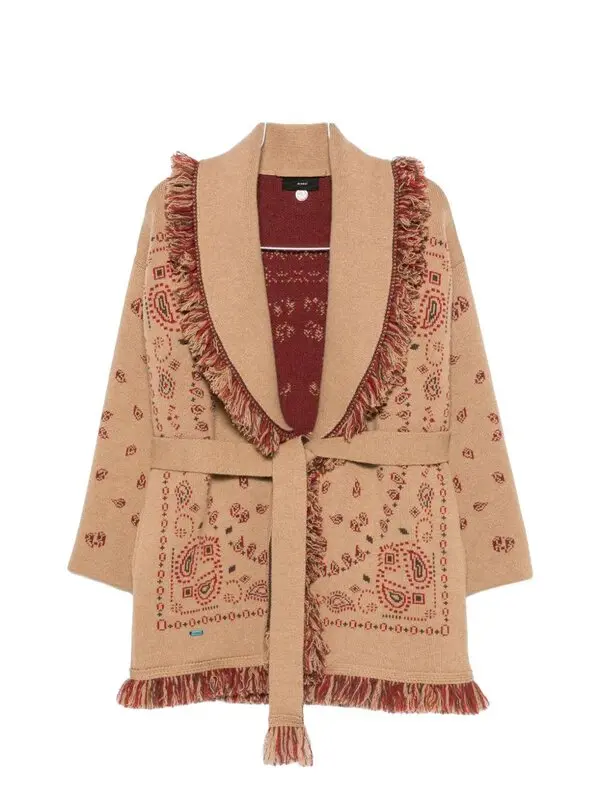 Alanui Bandana Cashmere Cardigan - Camel