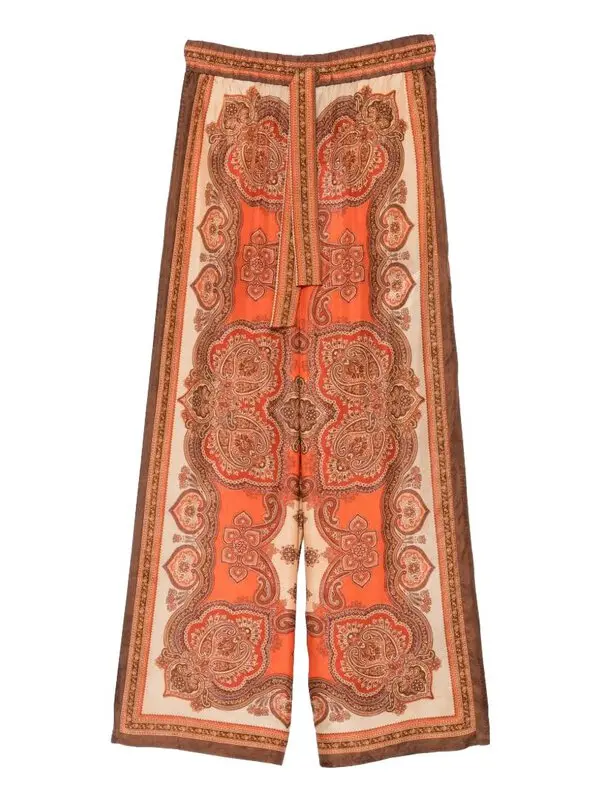 Zimmermann Mahon Silk Trousers - Orange