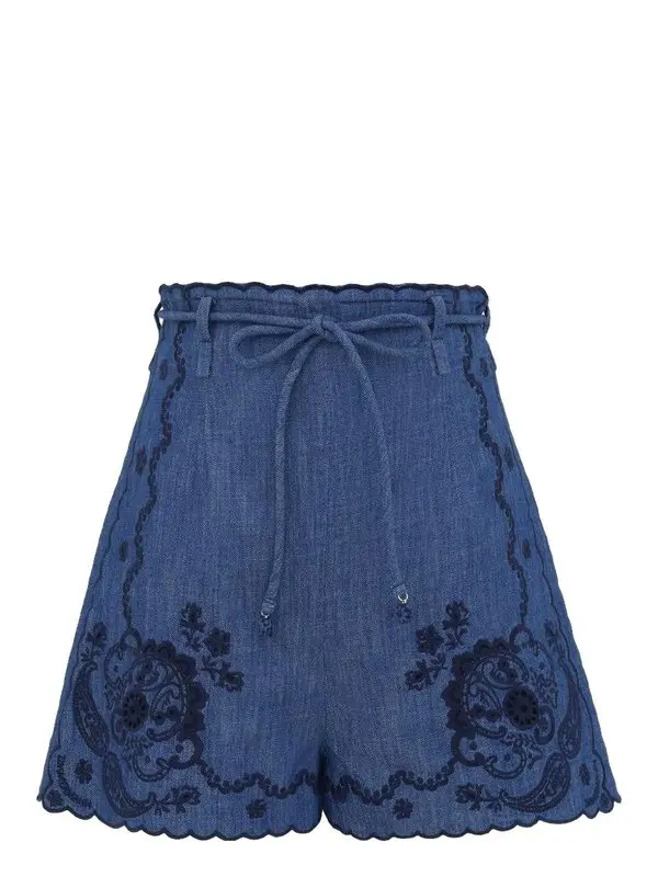 Zimmermann Aster Denim Shorts - Navy