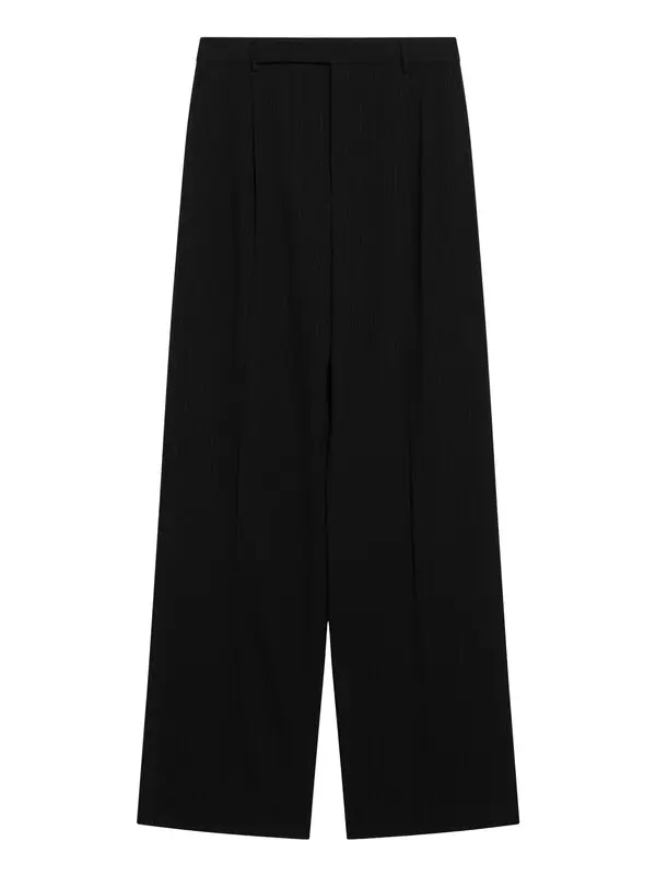 Saint Laurent Tailored Trousers With Pinstripe Pattern - Black