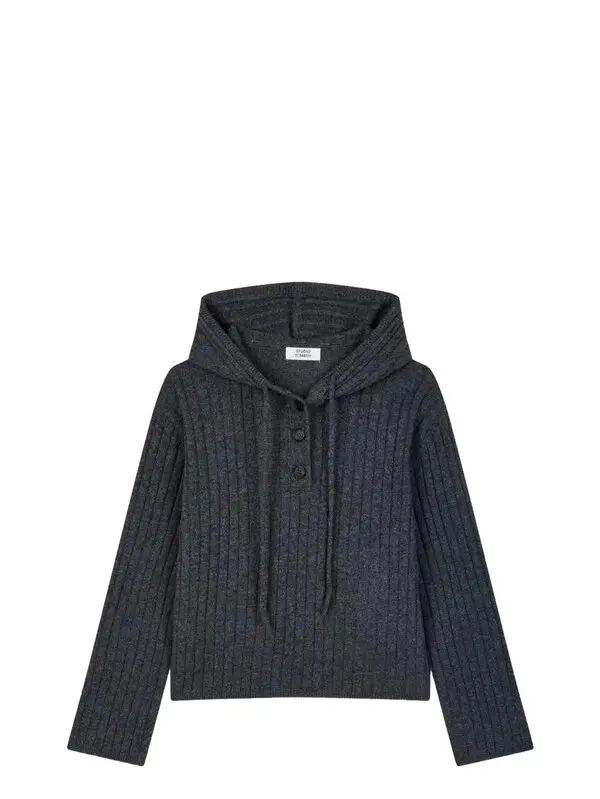 STUDIO TOMBOY Ribbed-knit Hoodie - Grey