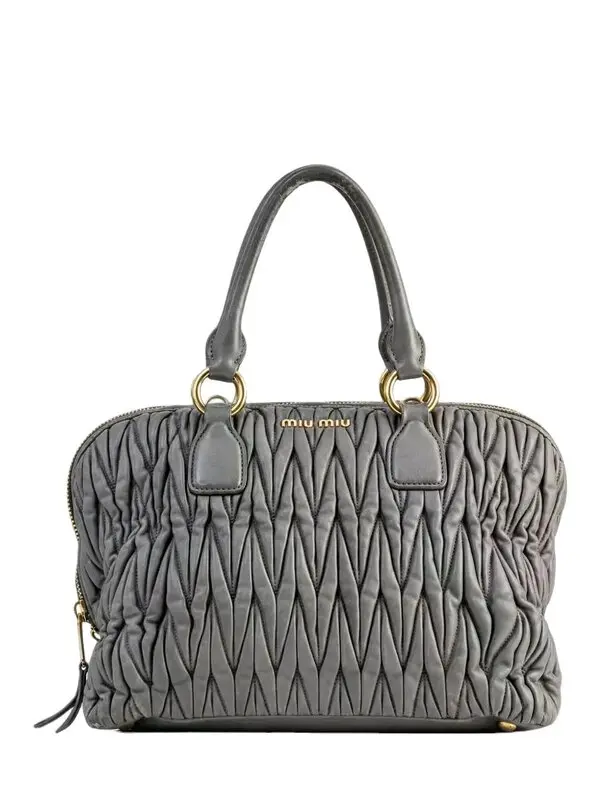 Miu Miu Matelassé Bauletto Tote Bag - Grey