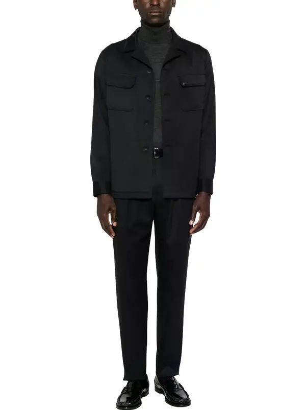 Tagliatore Button-up Chest-pocket Jacket - Blue