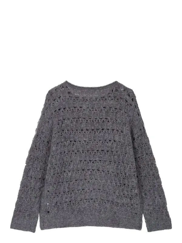 STUDIO TOMBOY Fishnet-knit Sweater - Grey
