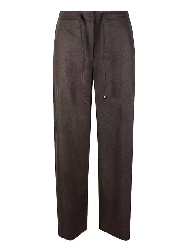 Max Mara Drawstring-waist Straight-leg Trousers - Brown