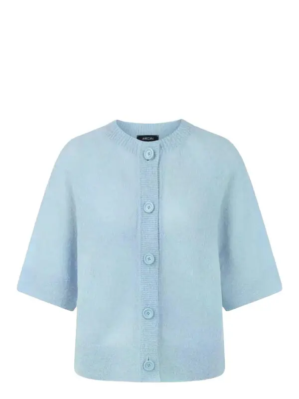 MARCCAIN Short-sleeve Button-fastening Cardigan - Blue