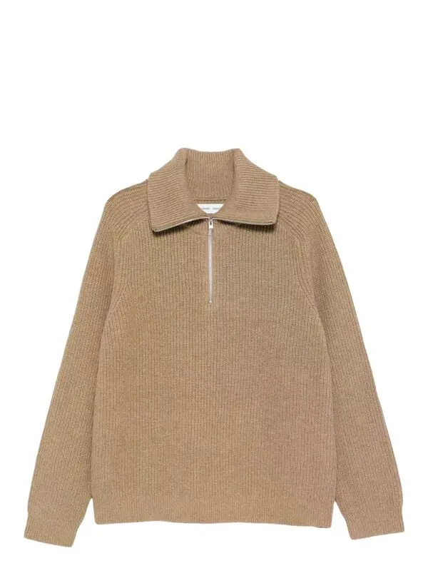 Samsøe Samsøe Sarick Ribbed-knit Quarter-zip Sweater - Grey