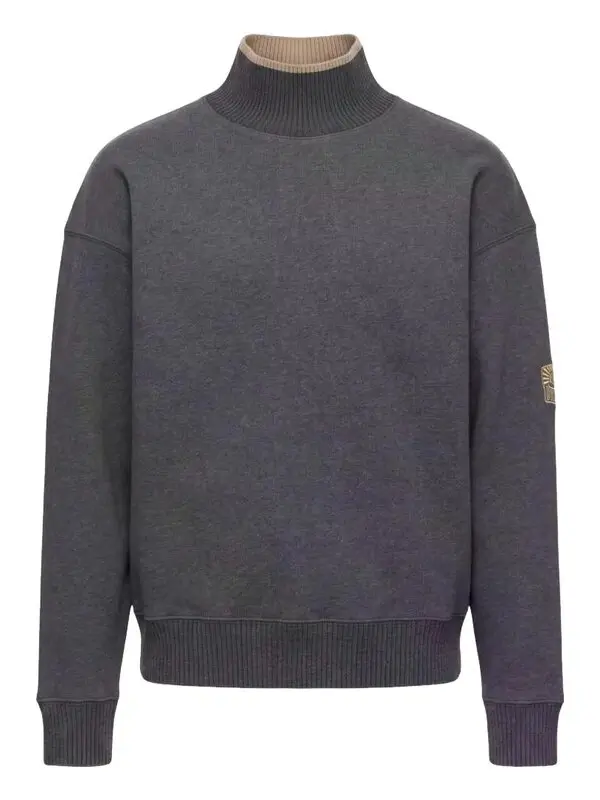 MARANT High-neck Logo-patch Sweater - Grey