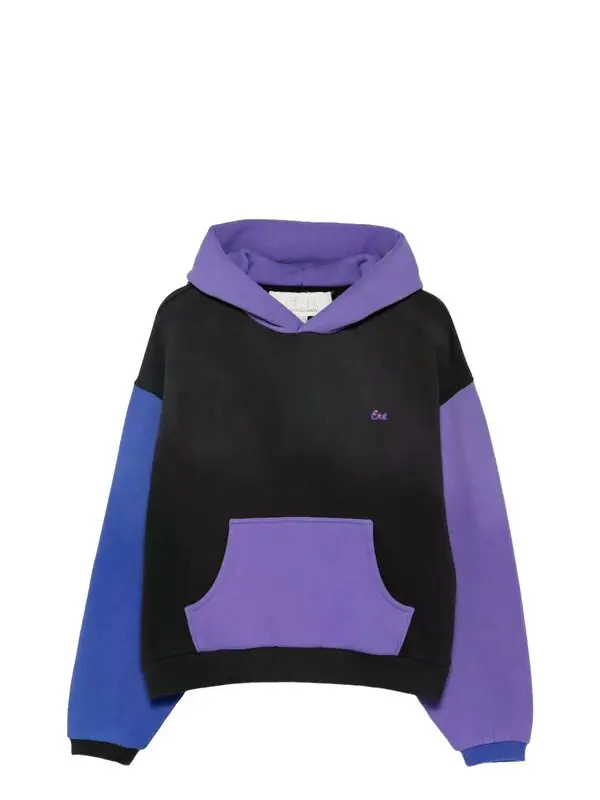 ERL Colour-block Logo-patch Hoodie - Black